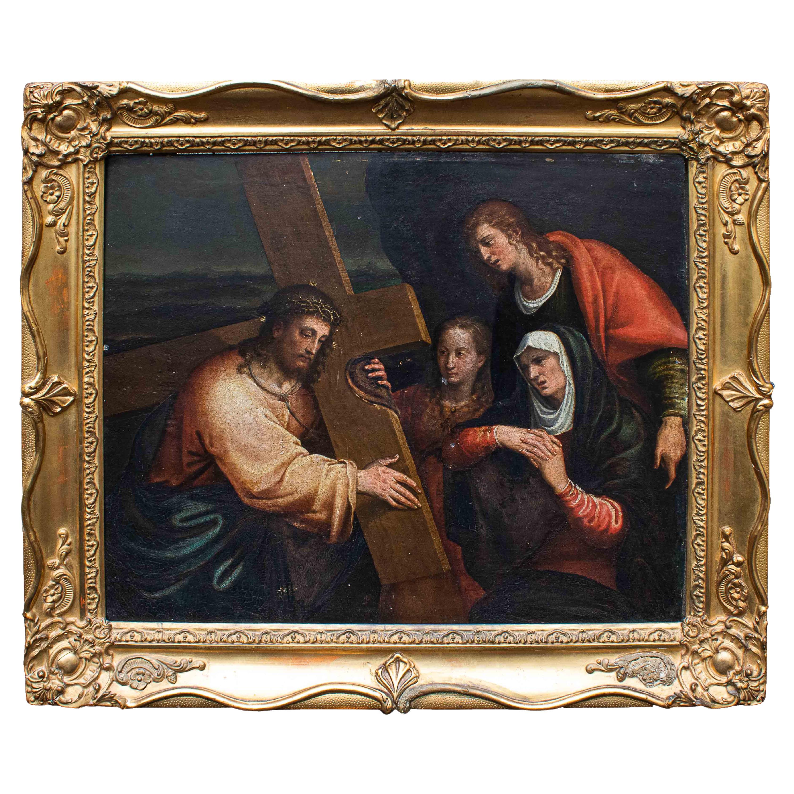 Bacchus and Ariadne, Oil on Panel, Flemish School, 16th Century at 1stDibs