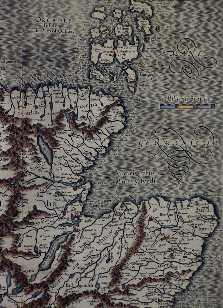 Northern Scotland: A 16th Century Hand-colored Map by Mercator For Sale ...