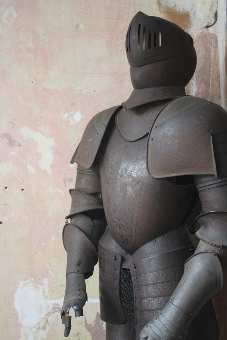 16th Century in Style, Victorian Country House Suit of Armour Sculpture ...