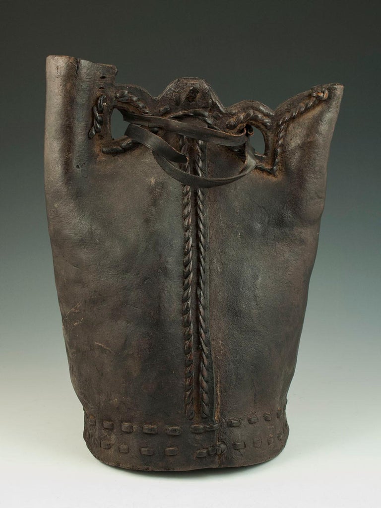 16th Century Leather Tribal Ottoman Water Flask 'Matara', Turkey at 1stDibs