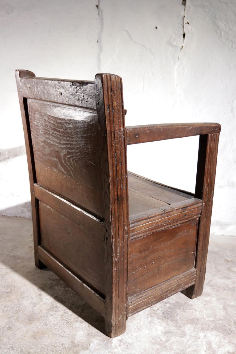 16th Century Renaissance Oak Boxchair at 1stdibs