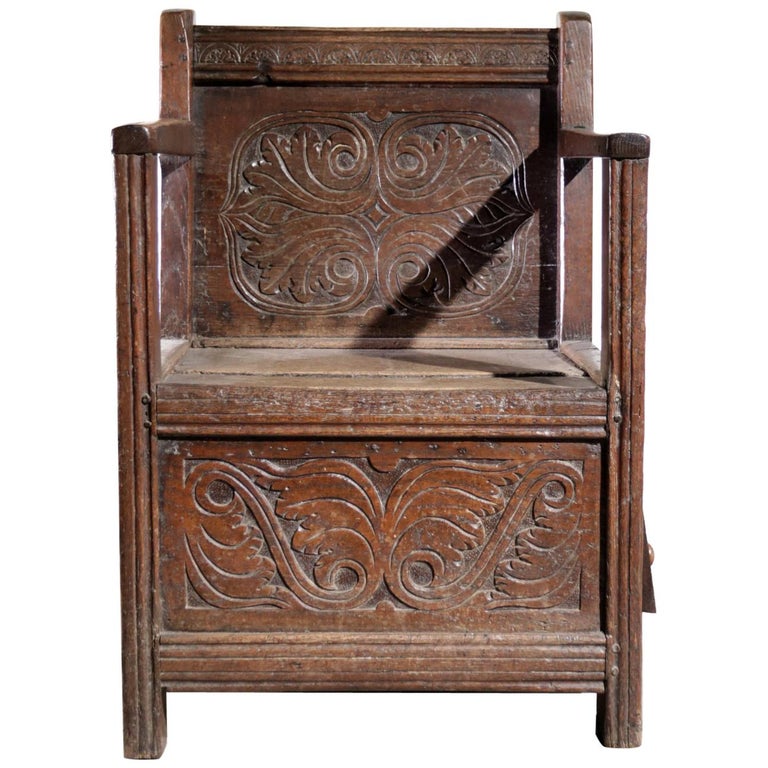 16th Century Renaissance Oak Boxchair at 1stDibs