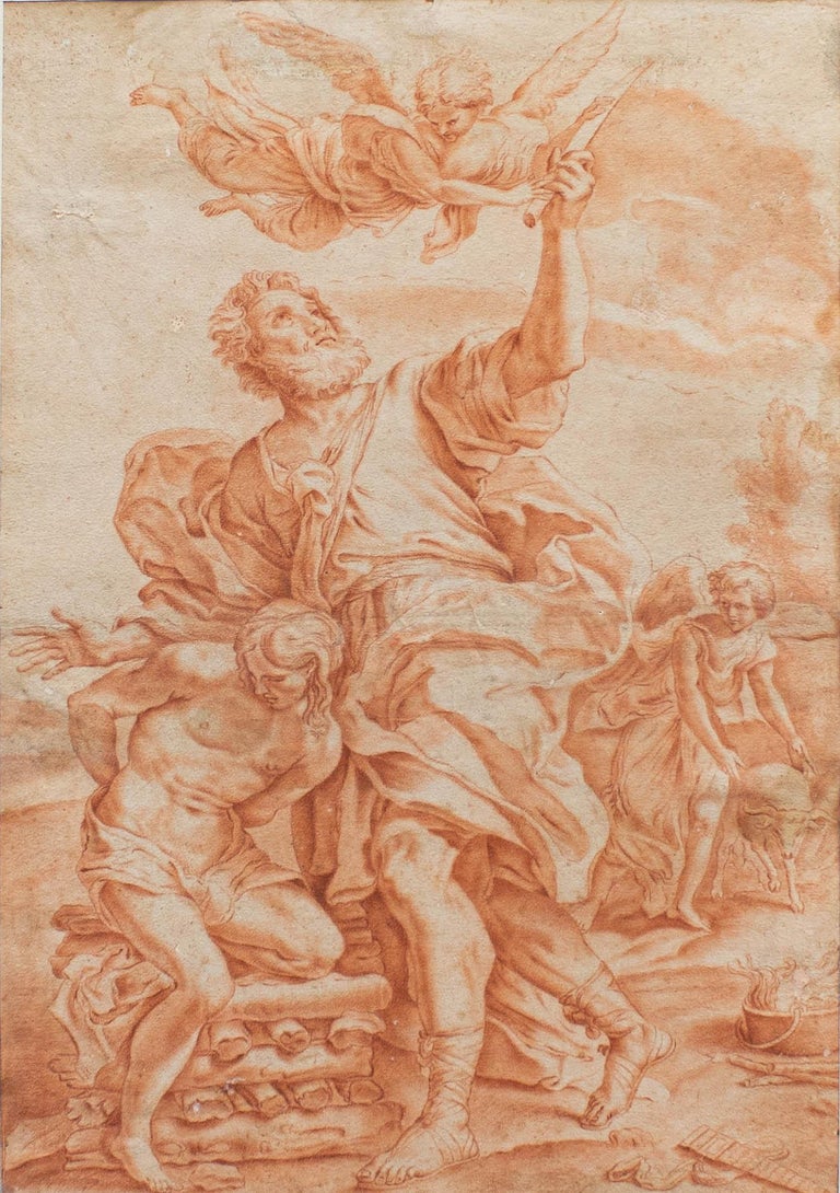 16th Century Sacrifice of Isaac Drawing Sanguigne on Paper For Sale at ...