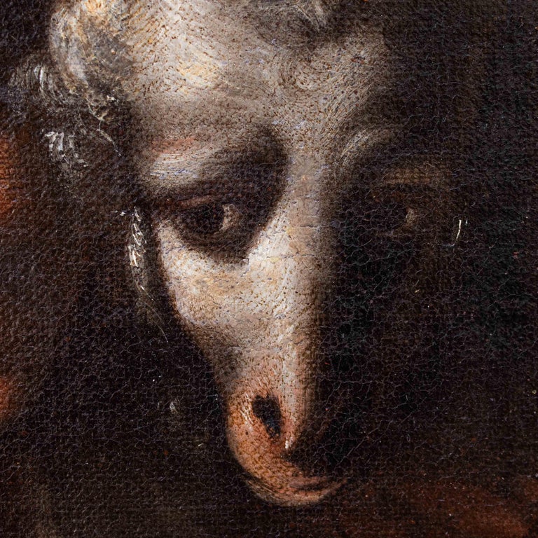 16th Century San Giovannino with Lamb Painting Oil on Canvas Area of ...