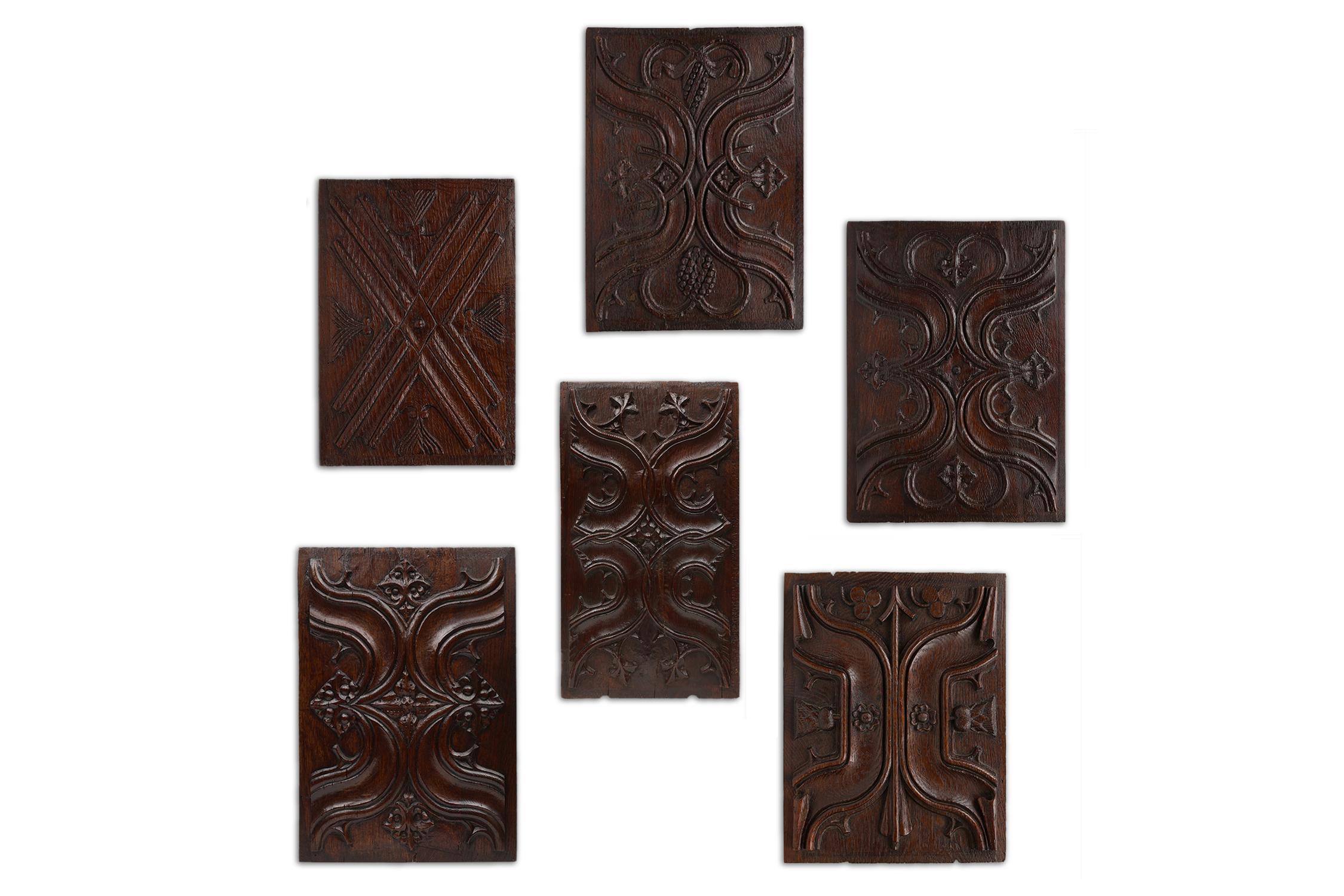16th century sculpted oak Gothic panel, Belgium For Sale at 1stDibs