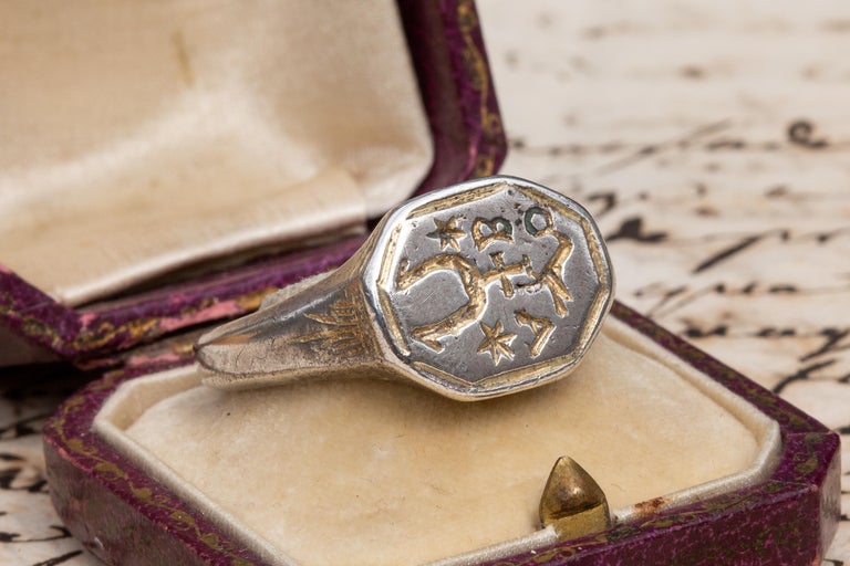 16th Century Silver Polish 'Ślepowron' Coat of Arms Signet Intaglio ...