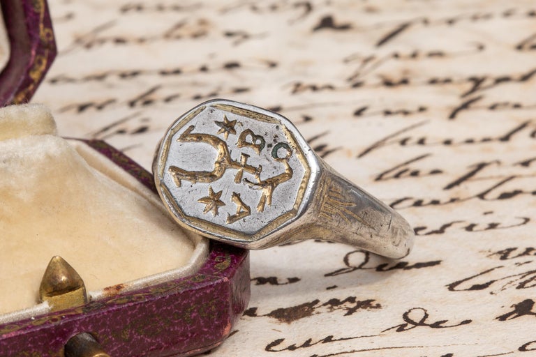 16th Century Silver Polish 'Ślepowron' Coat of Arms Signet Intaglio ...