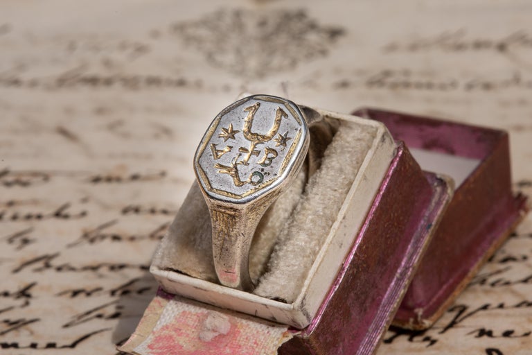 16th Century Silver Polish 'Ślepowron' Coat of Arms Signet Intaglio ...