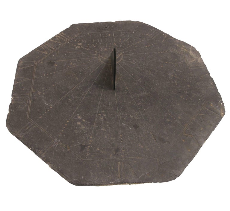 16th Century Slate Stone and Bronze Sundial at 1stDibs