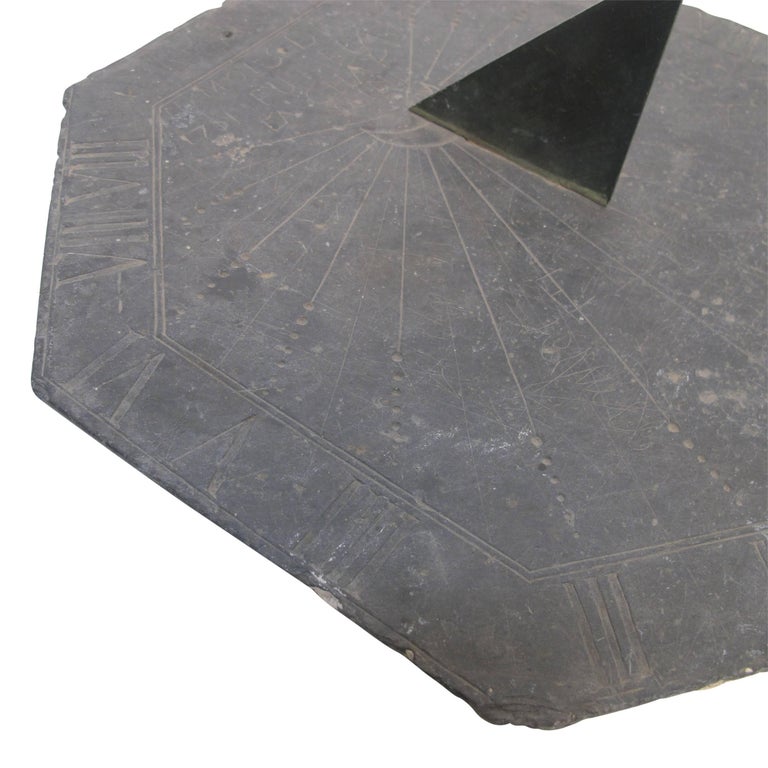 16th Century Slate Stone and Bronze Sundial at 1stDibs