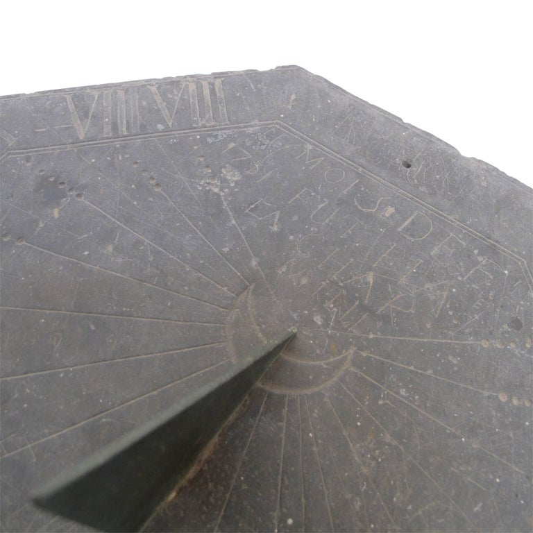 16th Century Slate Stone and Bronze Sundial at 1stDibs