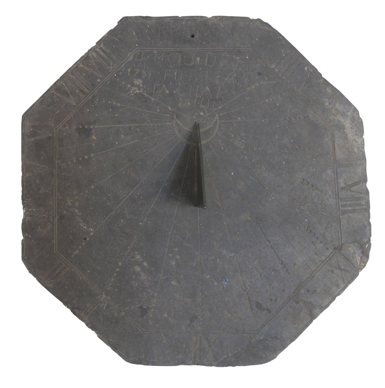 16th Century Slate Stone and Bronze Sundial at 1stDibs