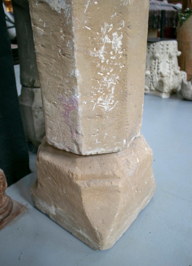 16th Century Spanish Hand Carved Stone Pedestal Column at 1stDibs