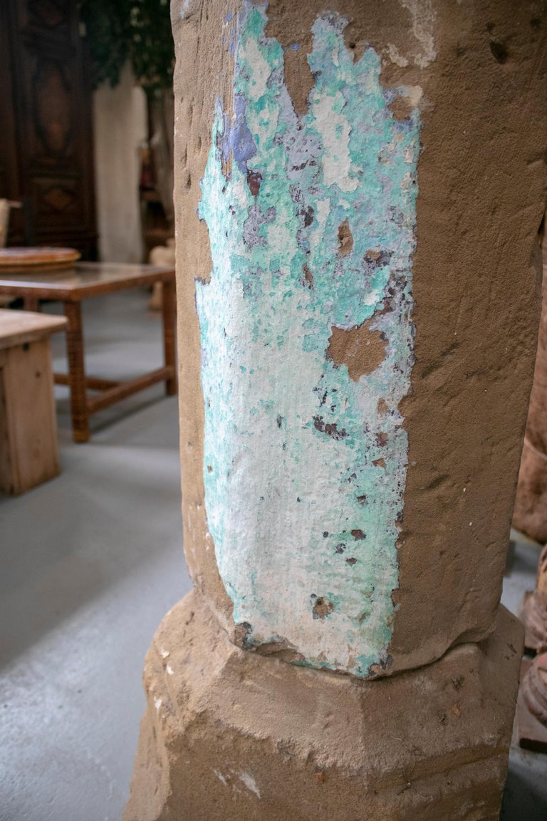 16th Century Spanish Hand Carved Stone Pedestal Column at 1stDibs