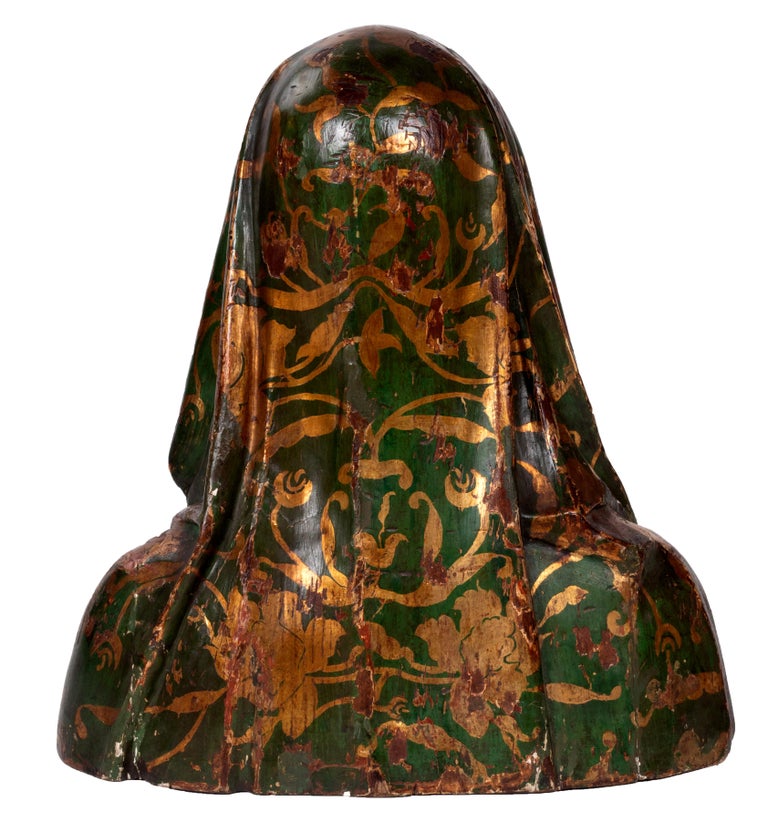 16th Century Spanish Wooden Painted and Gilded Reliquary Bust of a ...