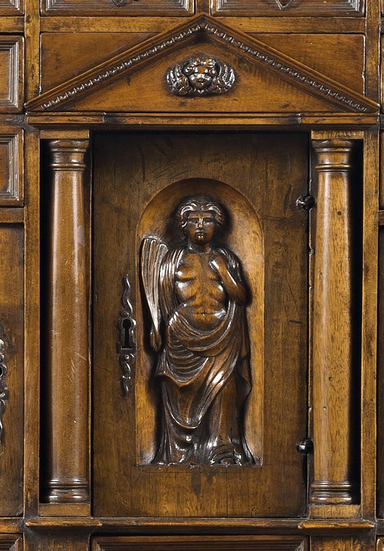 16th Century Two Bodied Genoan "Stipo" Cabinet with a Bambocci Decor ...