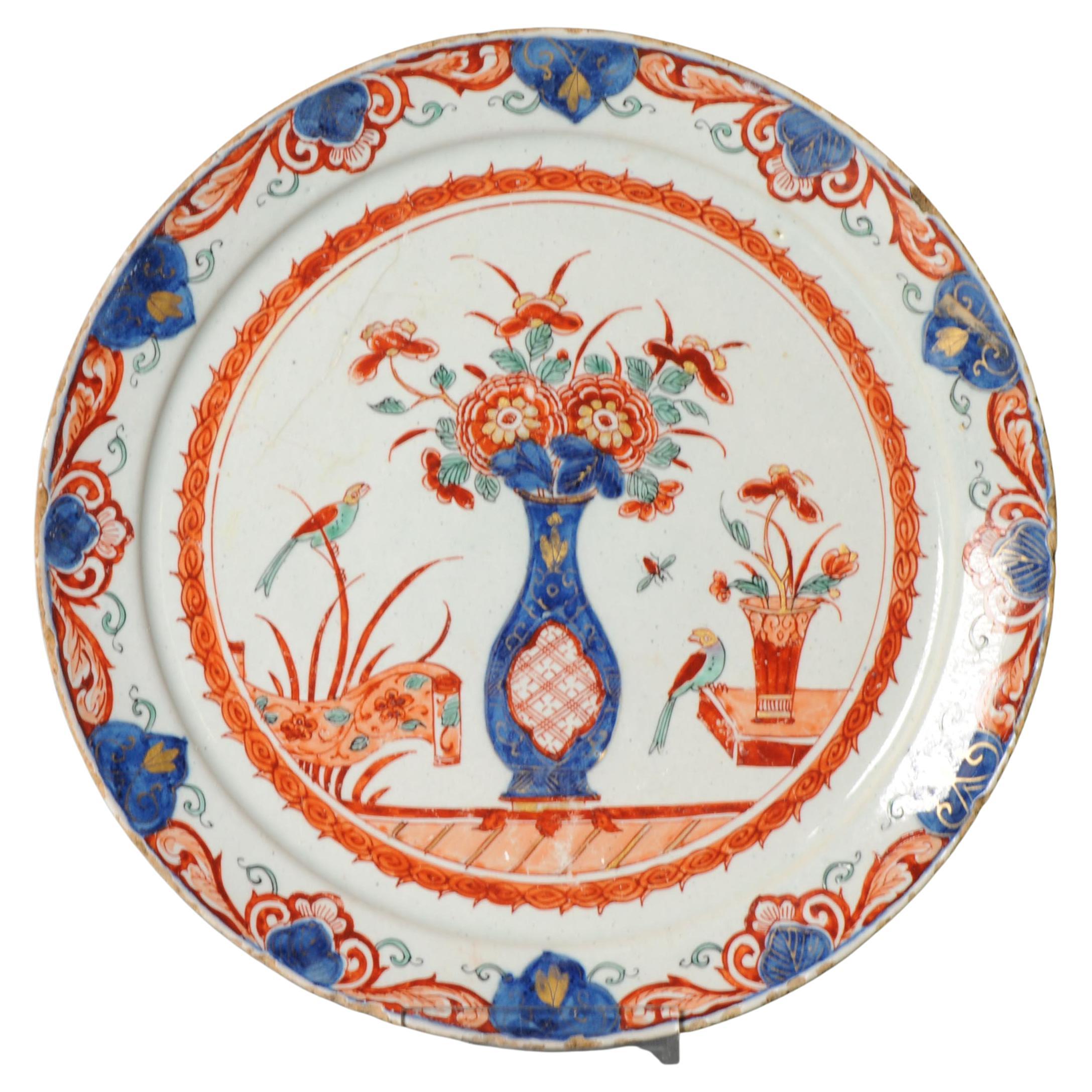 Antique 18th C Blue and White Kraak Style Dutch Delftware Plate For ...