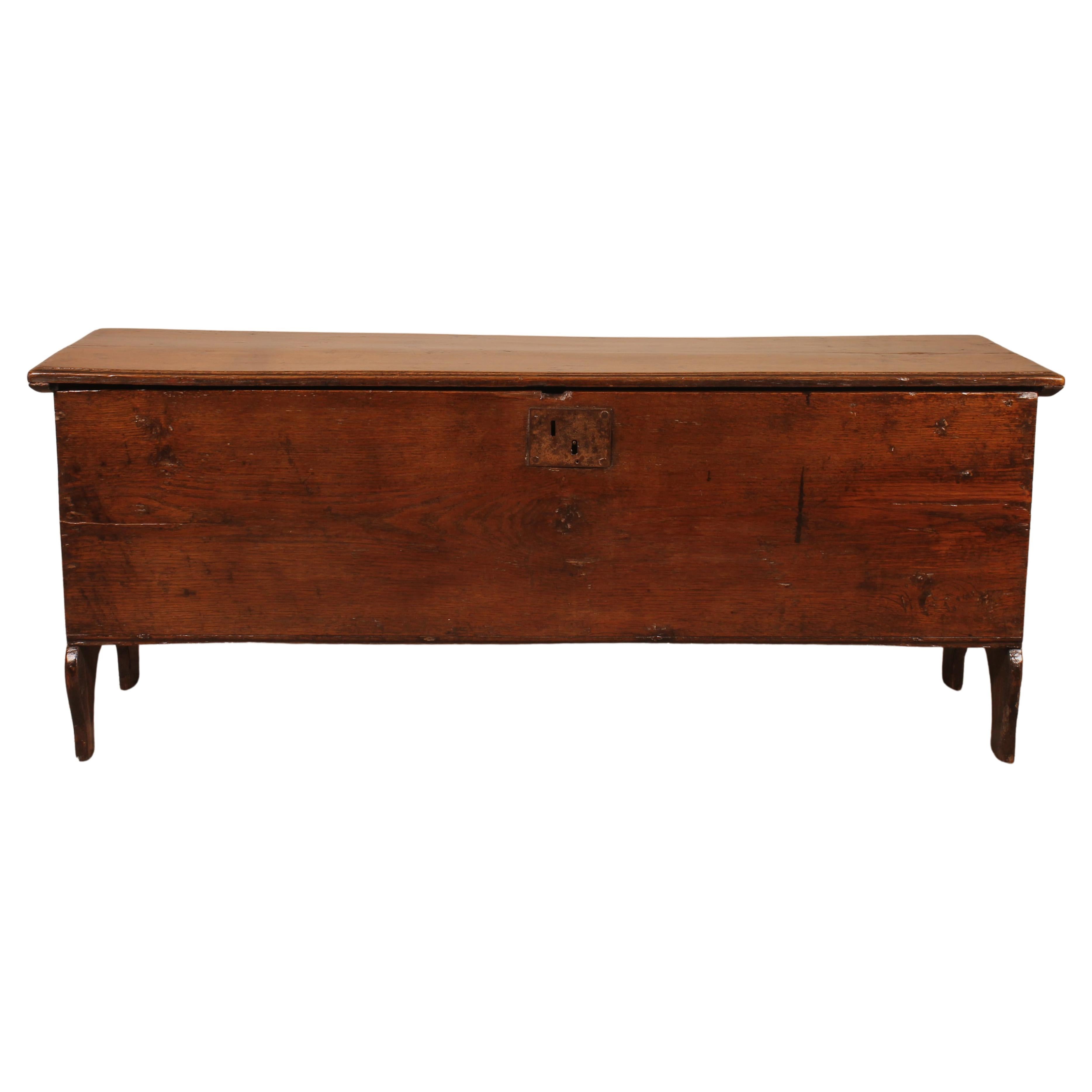 Heavy Rustic Oak Coffer For Sale at 1stDibs