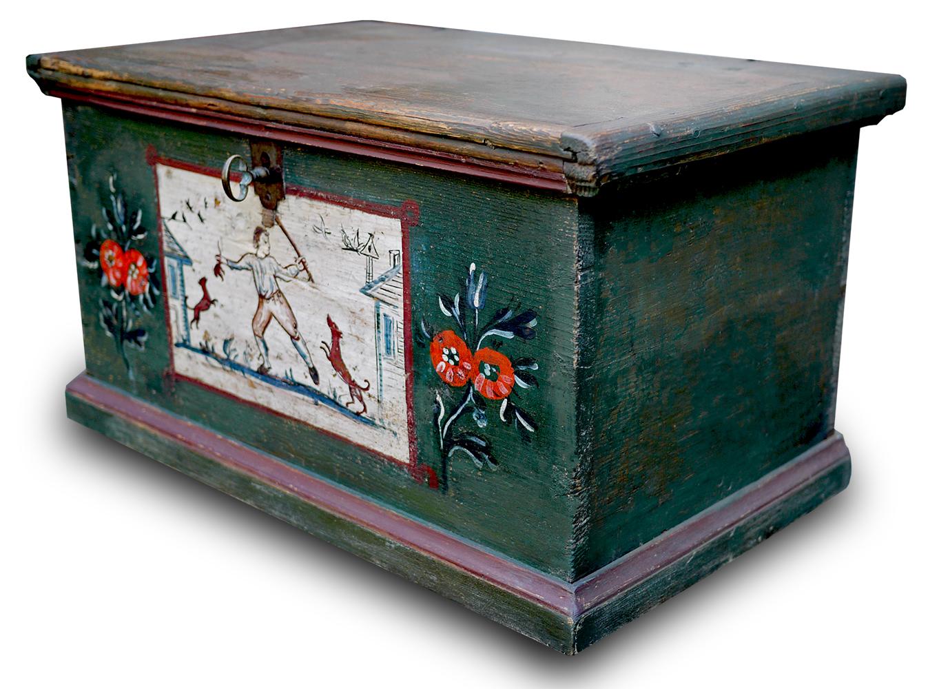 1700 Deep Green Painted Blanket Chest at 1stDibs | deep blanket chest
