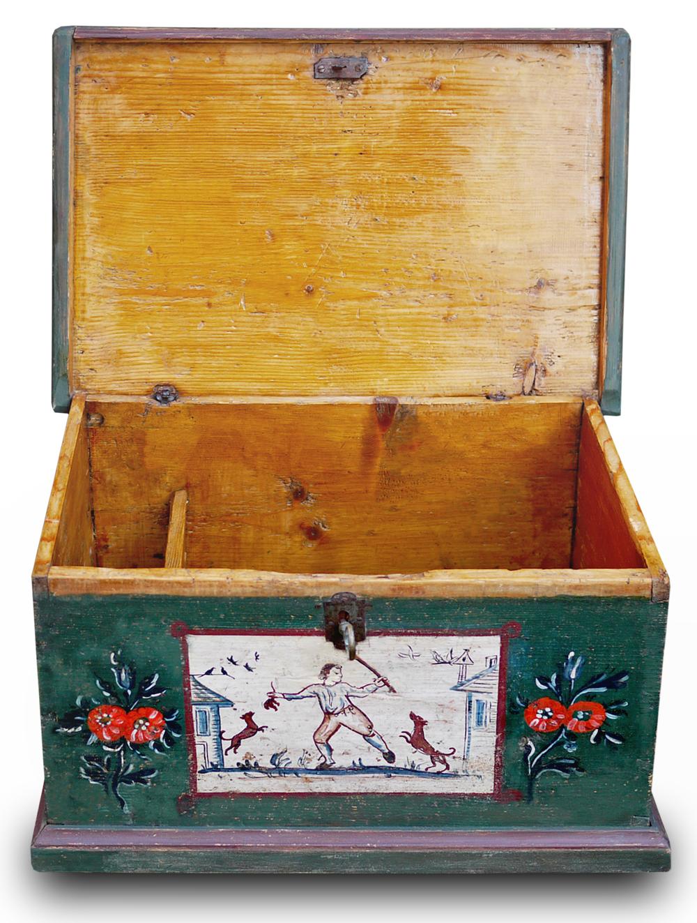 1700 Deep Green Painted Blanket Chest at 1stDibs | deep blanket chest