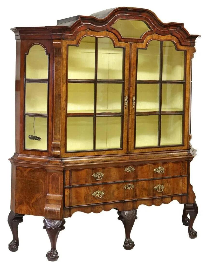 1700's, 18th / 19th C. Antique Walnut, Glass Doors, Dutch Display ...