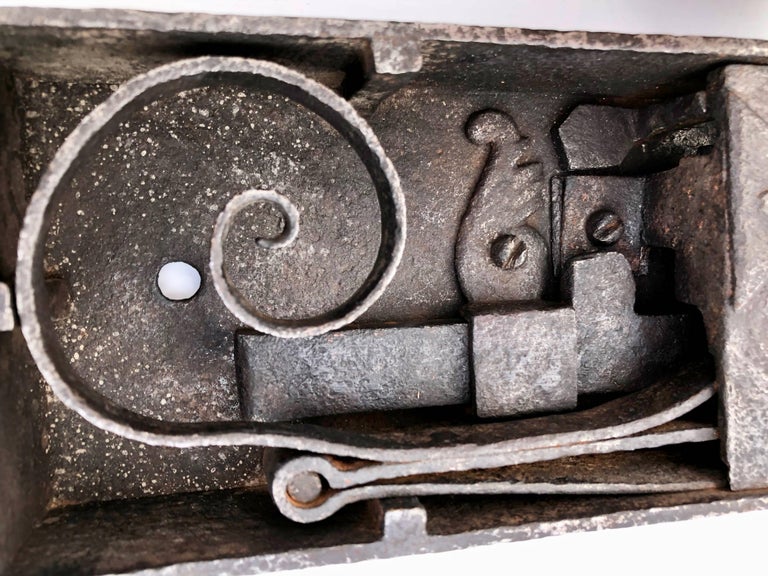 1700s French Hand-Wrought Box Shaped Lock with Its Forged Key, Louis ...