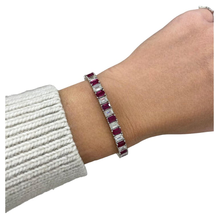 17.02 Ct Ruby and Diamond Bracelet GIA For Sale at 1stDibs