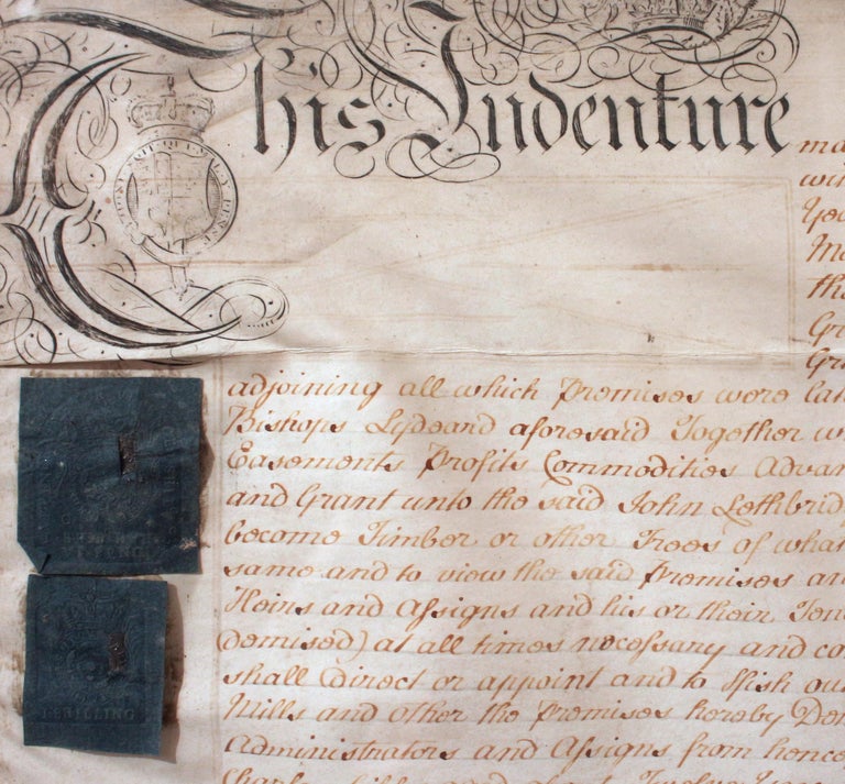 1785 Framed and Stamped Indenture For Sale at 1stDibs
