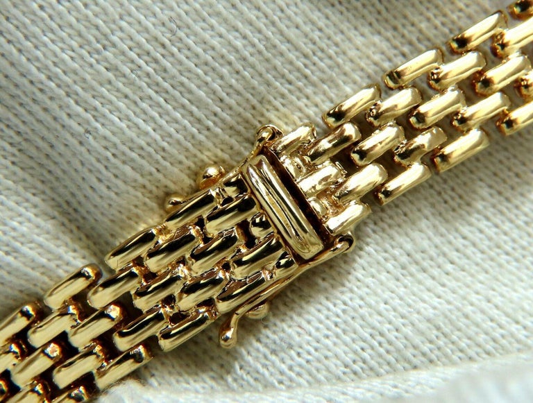 1.70 Carat Round Diamonds ID Tag Bracelet 14 Karat Panther Link at 1stDibs