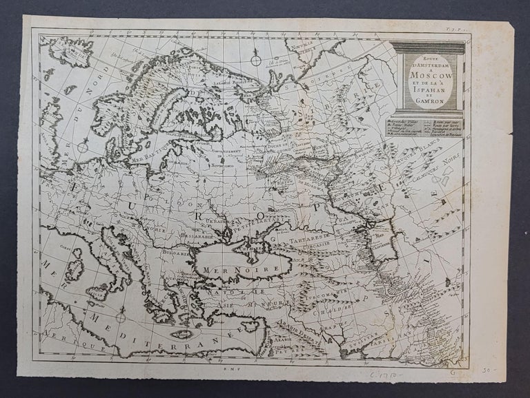 1718 Ides and Witsen Map "Route D'amsterdam a Moscow Et De La Ispahan ...