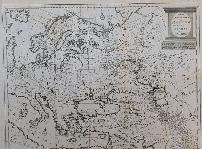 1718 Ides and Witsen Map "Route D'amsterdam a Moscow Et De La Ispahan ...