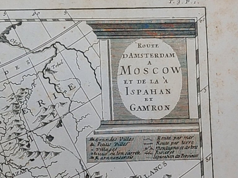 1718 Ides and Witsen Map "Route D'amsterdam a Moscow Et De La Ispahan ...