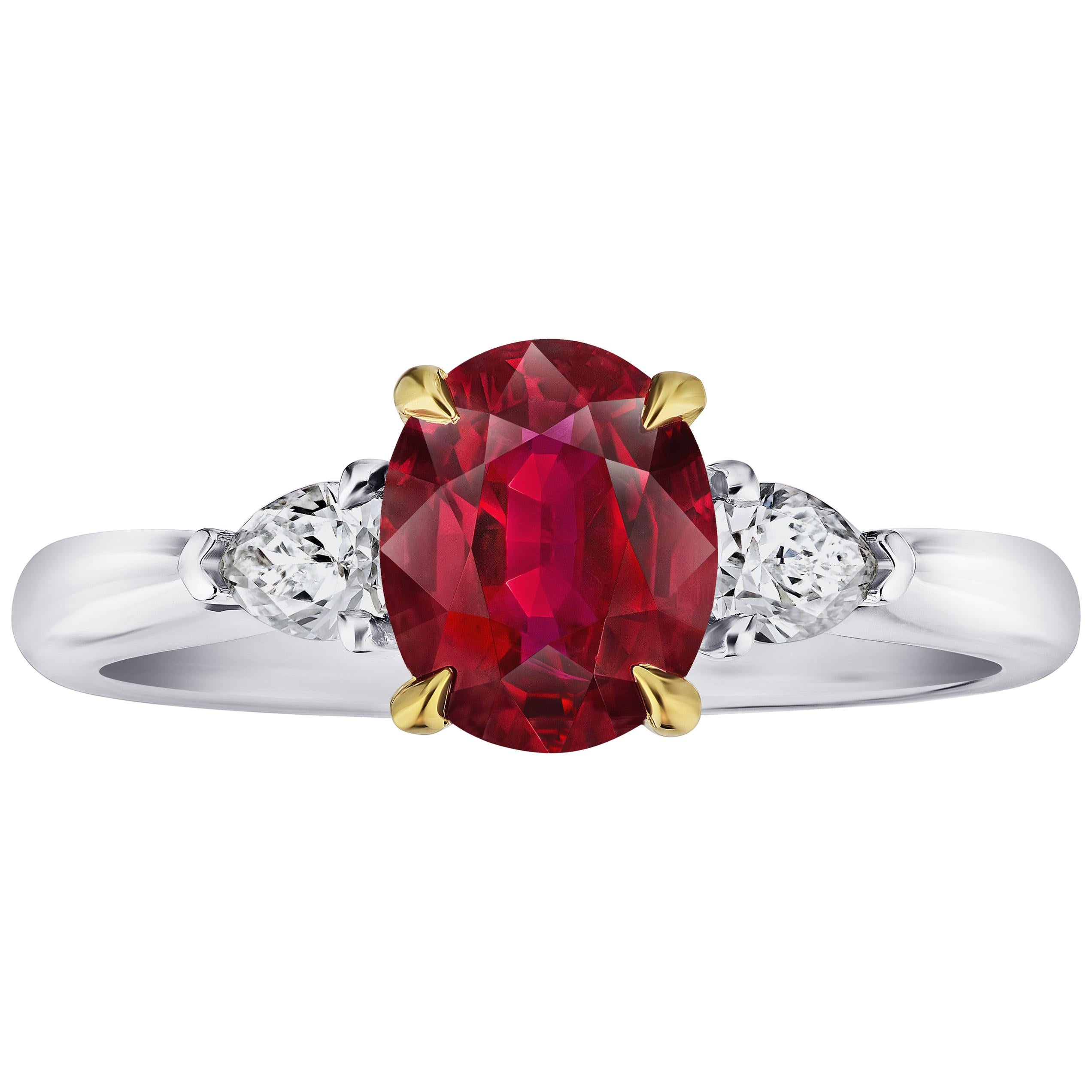 7 Carats Red Ruby and Diamond Platinum Ring For Sale at 1stDibs | 7 ...