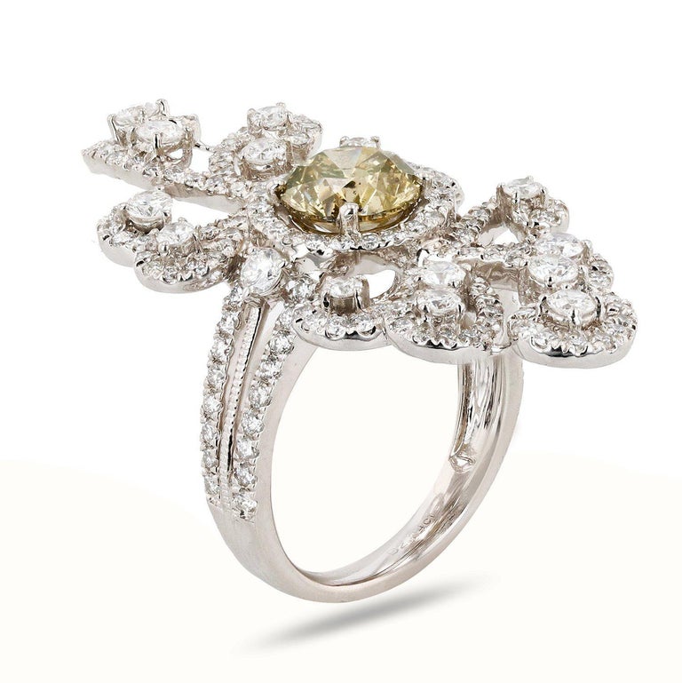 1.72ct Fancy Brownish Orange Center Diamond Platinum Ring Rn027085 For ...