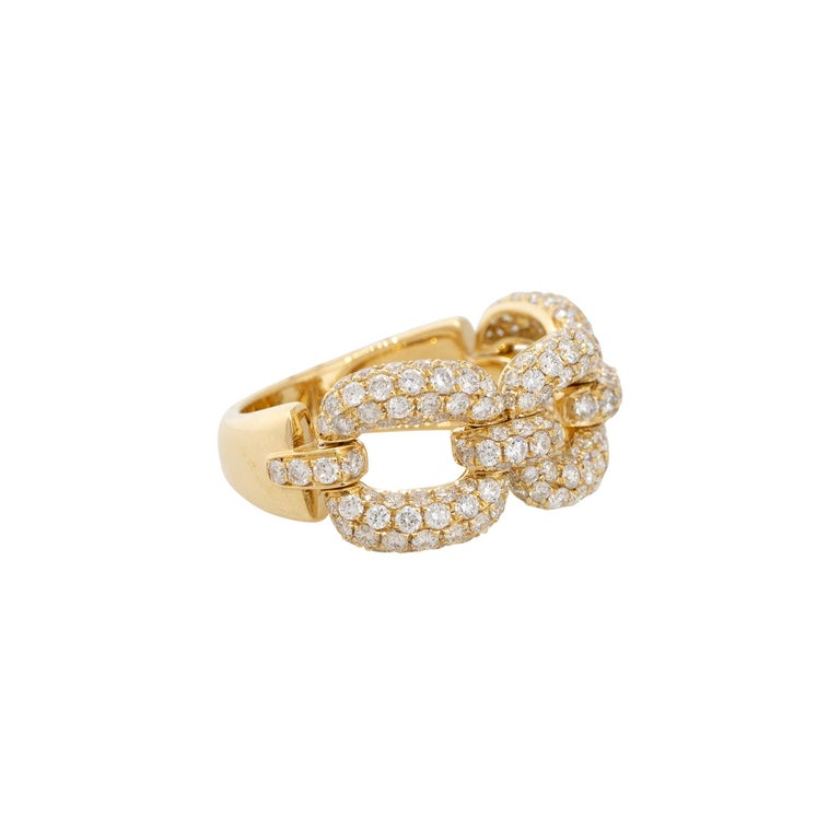 1.73 Carat Pave Diamond Open Link Flexible Ring 18 Karat in Stock For ...