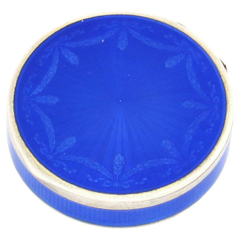 1.75 - 930 Silver Gilt Blue Guilloche Antique Marius Hammer, Norway ...