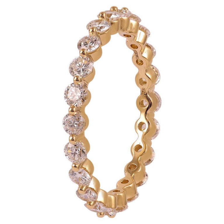 1.75 Carat Clear Diamond Band Ring in 18k Rose Gold For Sale at 1stDibs
