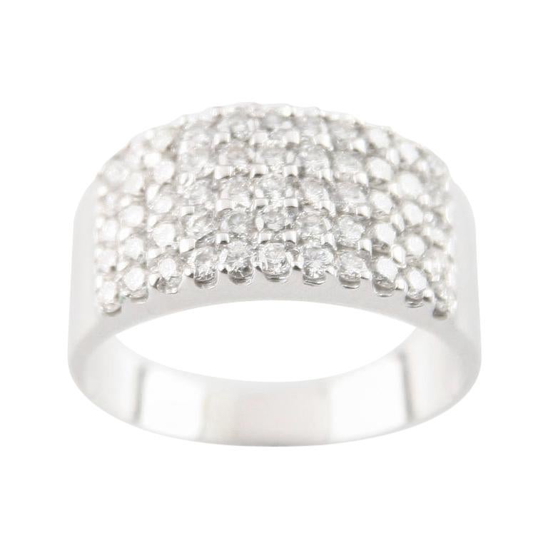 1.75 Carat Pave Diamond Band Ring in White Gold For Sale at 1stDibs