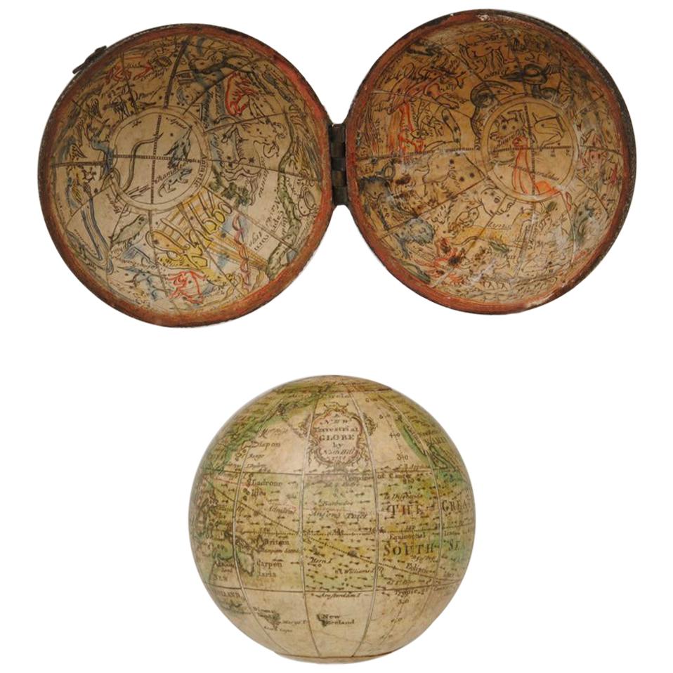 1754 Nathaniel Hill Pocket Globe at 1stDibs