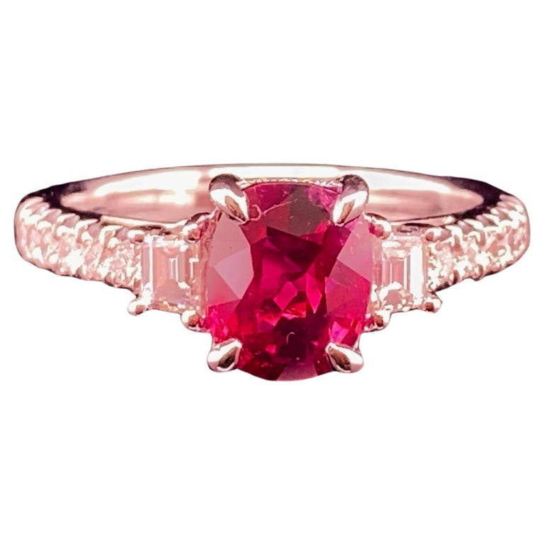 1.78 Carat Lotus Certified Burma No Heat Pigeon's Blood Red Ruby ...