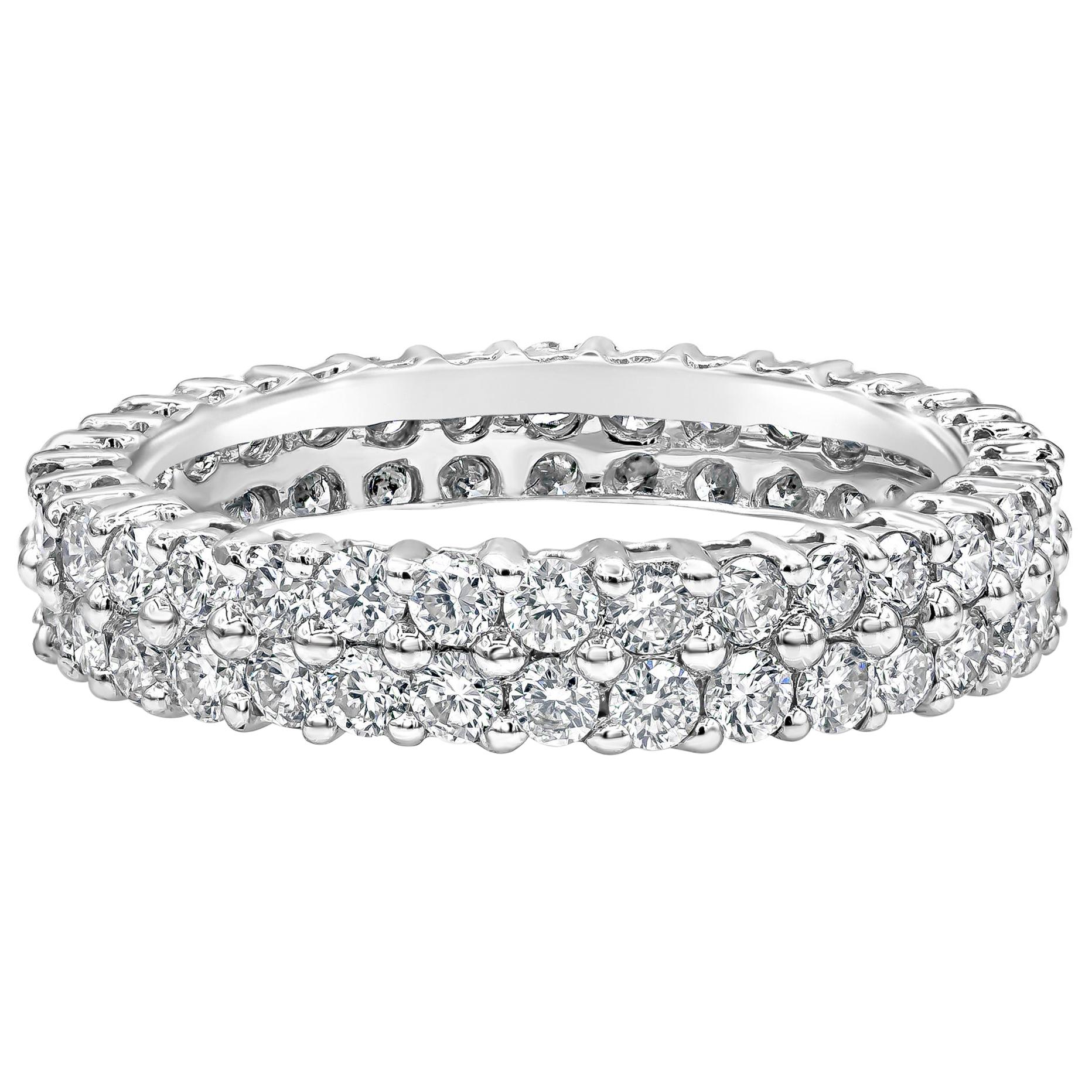 3.00 Carat Double Row Diamond Eternity Band For Sale at 1stDibs ...