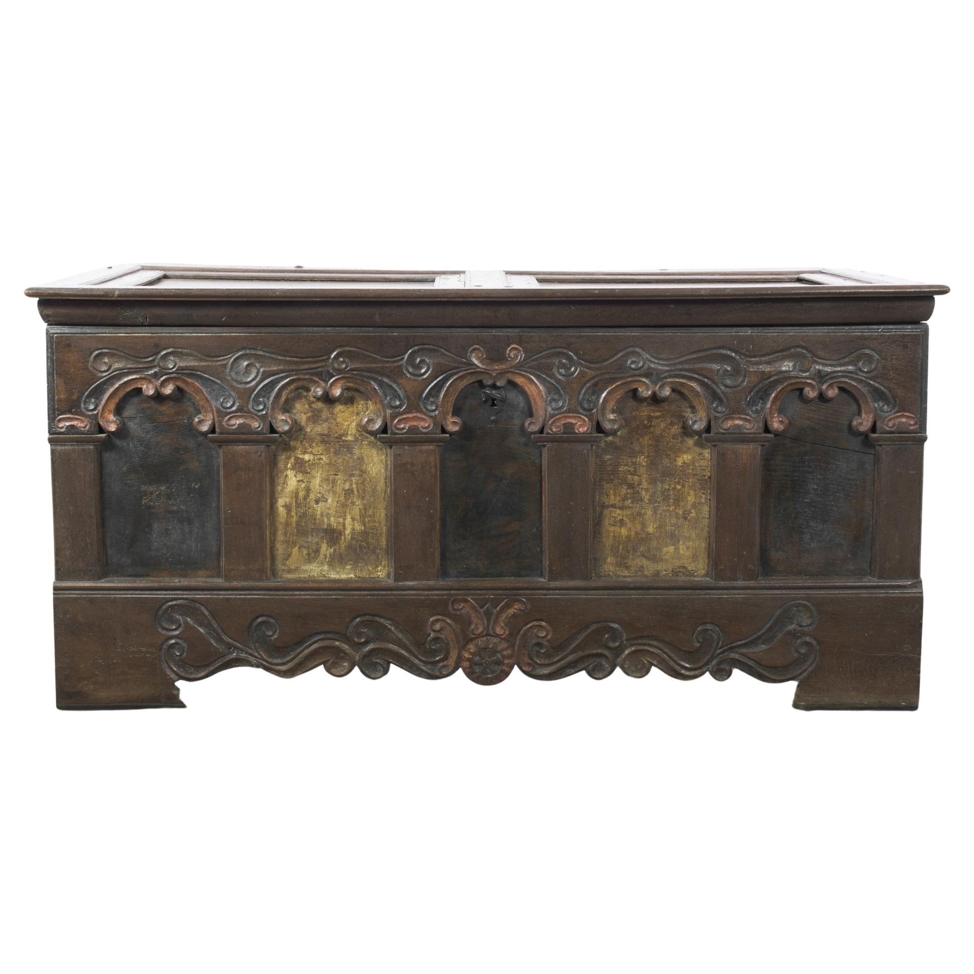 1780s German Wooden Trunk with Original Patina For Sale at 1stDibs