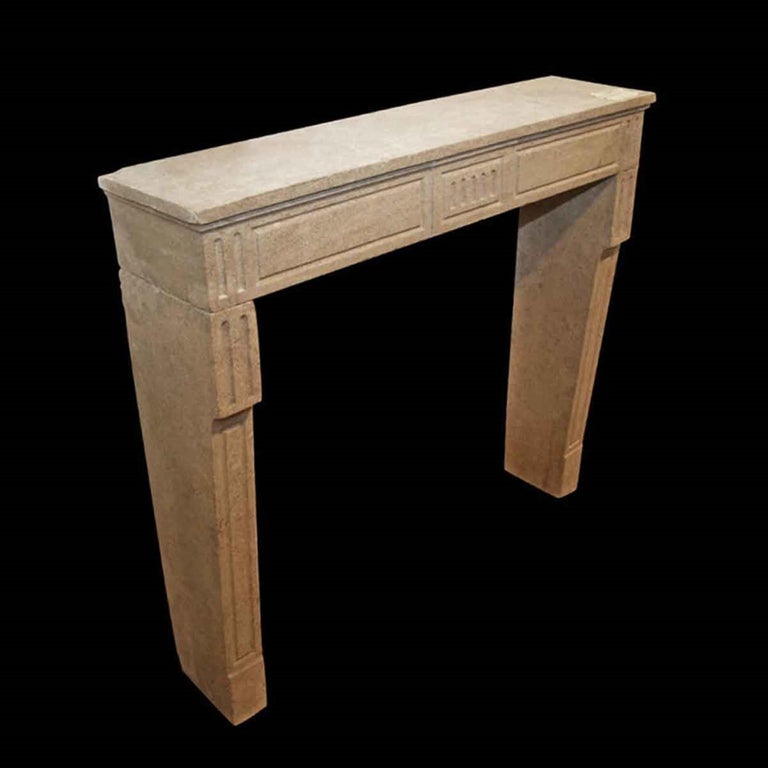1785 Small French Louis XVI Stone Mantel in Muted Colors; Hand Carved ...