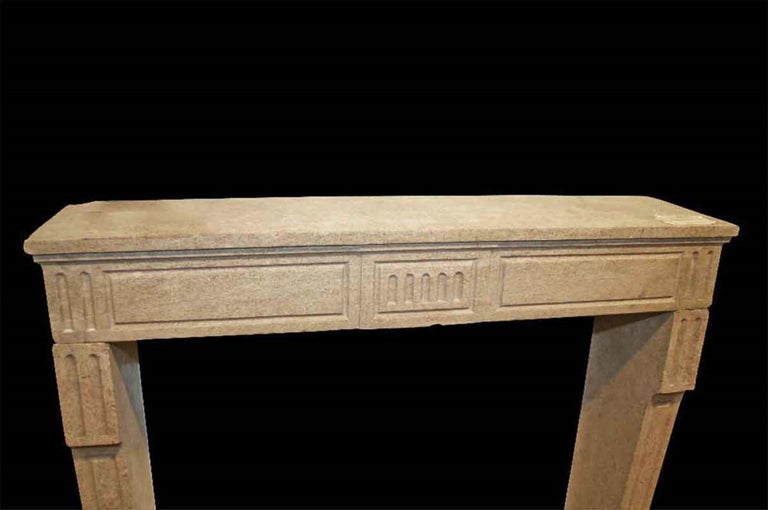 1785 Small French Louis XVI Stone Mantel in Muted Colors; Hand Carved ...