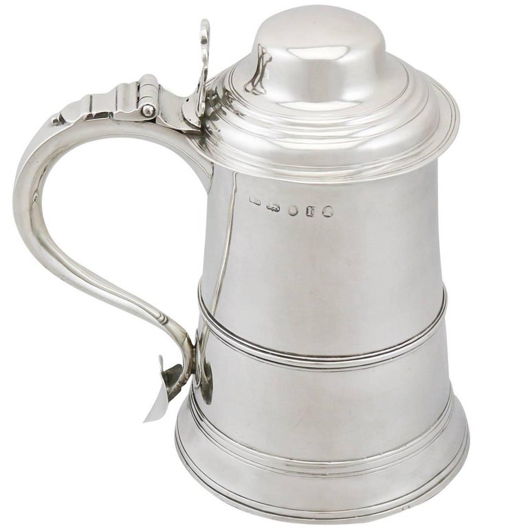 1788 Antique Sterling Silver Tankard at 1stDibs