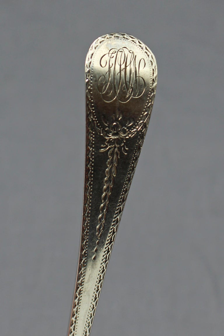 1797 Set of 4 English Engraved Sterling Silver Spoons For Sale at 1stDibs