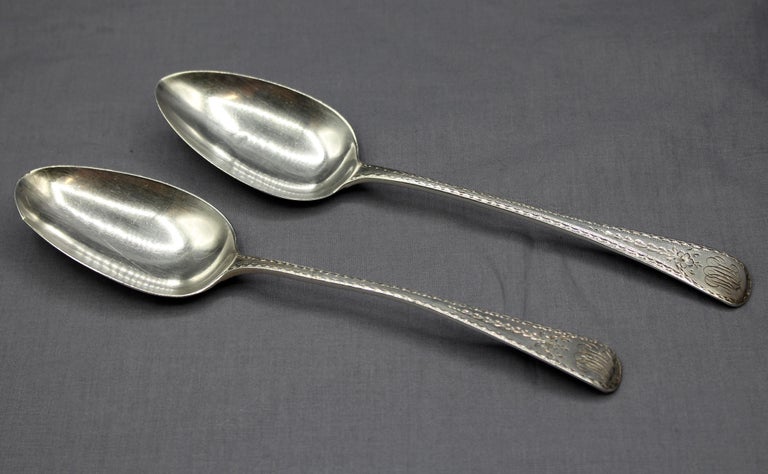 1797 Set of 4 English Engraved Sterling Silver Spoons For Sale at 1stDibs