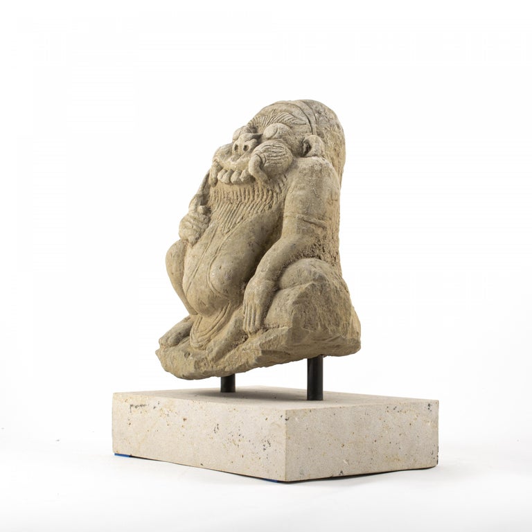 17th-18th Century Carved Sandstone Temple Sculpture of Demon from Burma ...