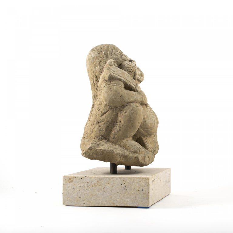 17th-18th Century Carved Sandstone Temple Sculpture of Demon from Burma ...