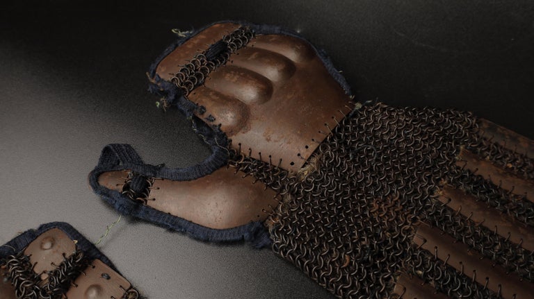 17th-18th Century Edo Period Samurai Armour Sangu Parts, 'Haidate and ...